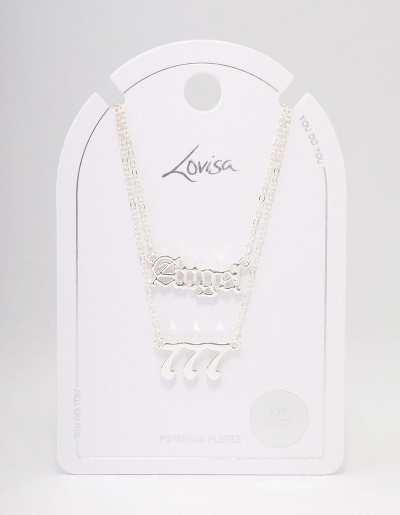 Silver Plated Angel Number '777' Necklace Pack - Lovisa