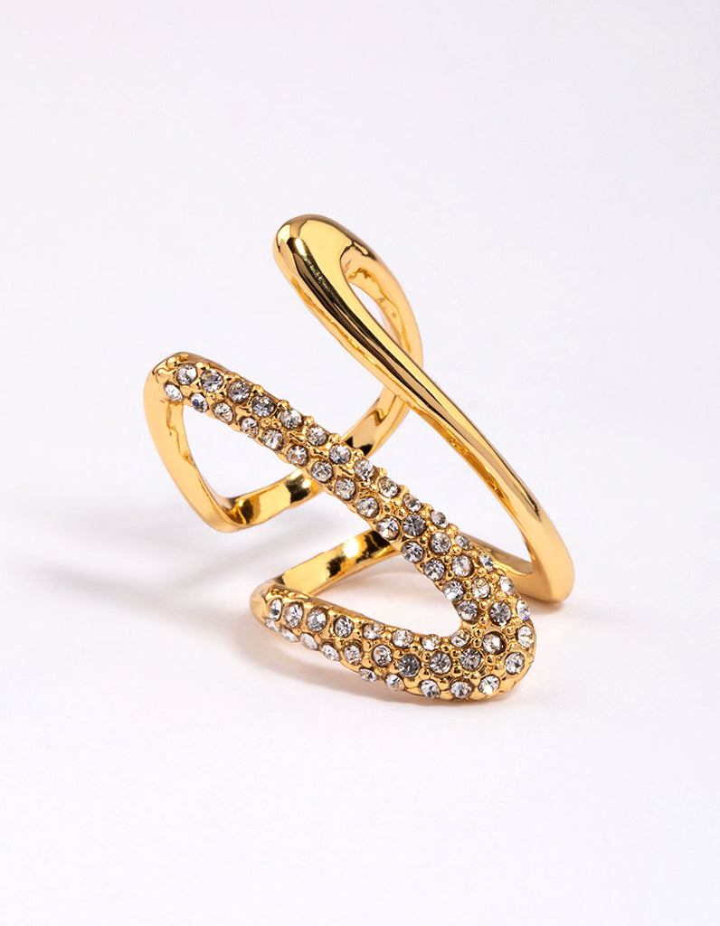 Gold Plated Blingy Split Ring - Lovisa