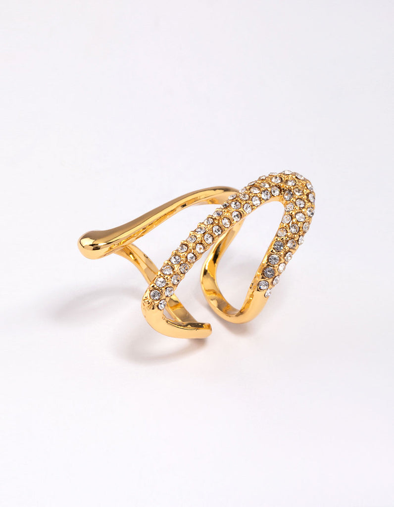 Gold Plated Blingy Split Ring - Lovisa