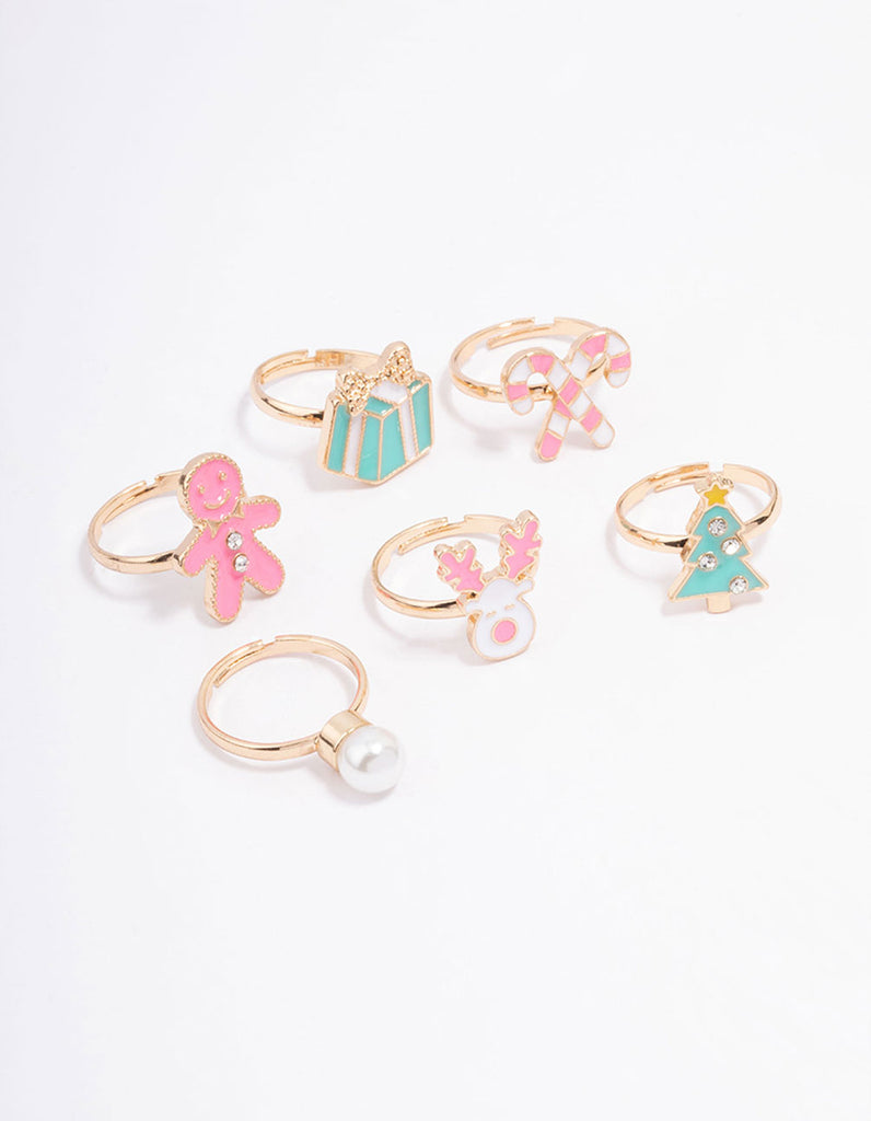 Kids Christmas Gingerbread Ring 6-Pack - Lovisa