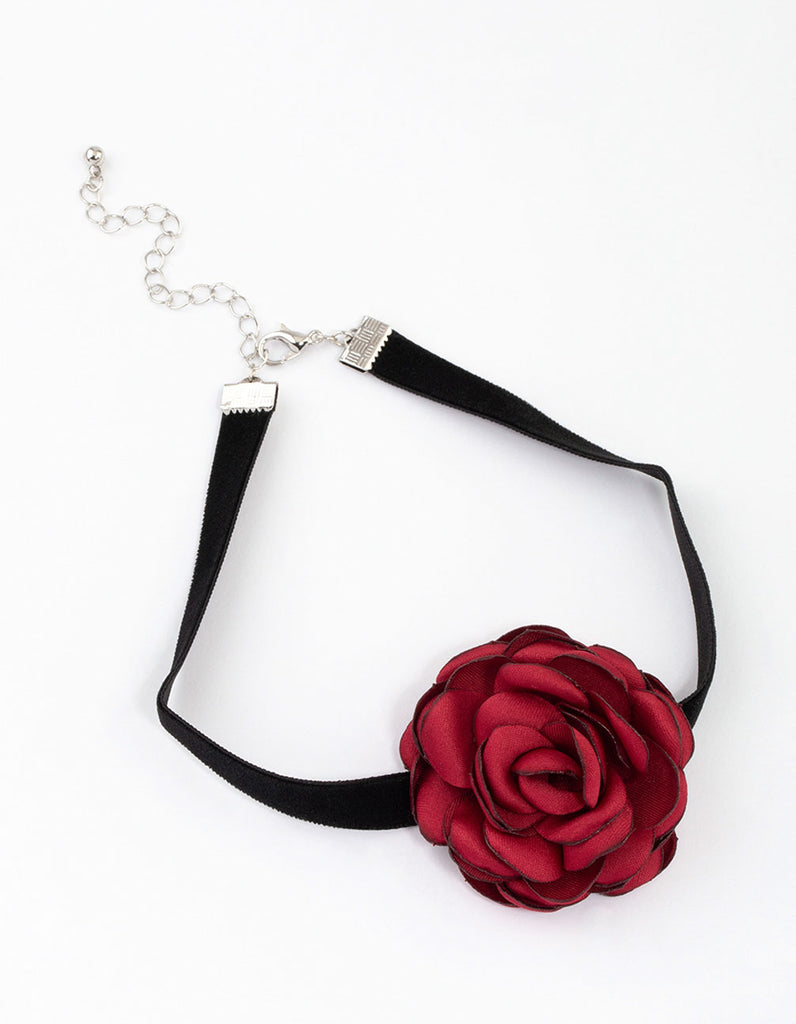 Red Mini Flower Corsage Choker - Lovisa