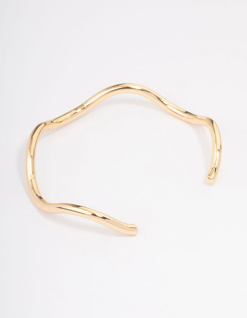 Gold Plated Wavy Wrist Cuff - Lovisa