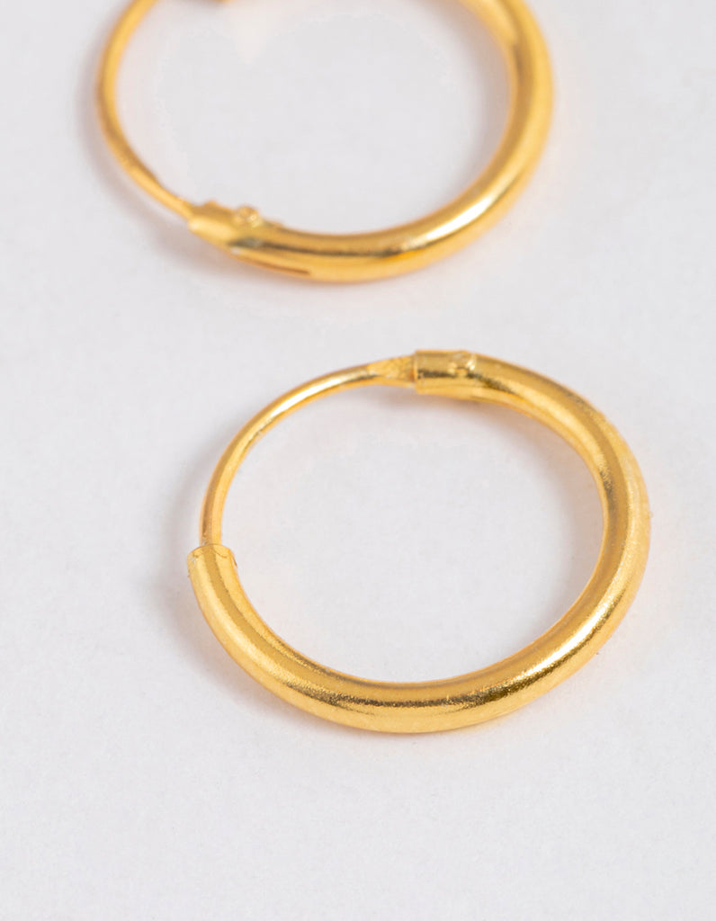 Gold Plated Sterling Silver Hoop Earrings 10mm - Lovisa