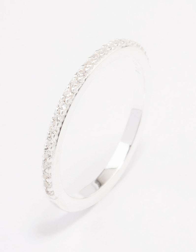 Sterling Silver Cubic Zirconia Pave Ring - Lovisa