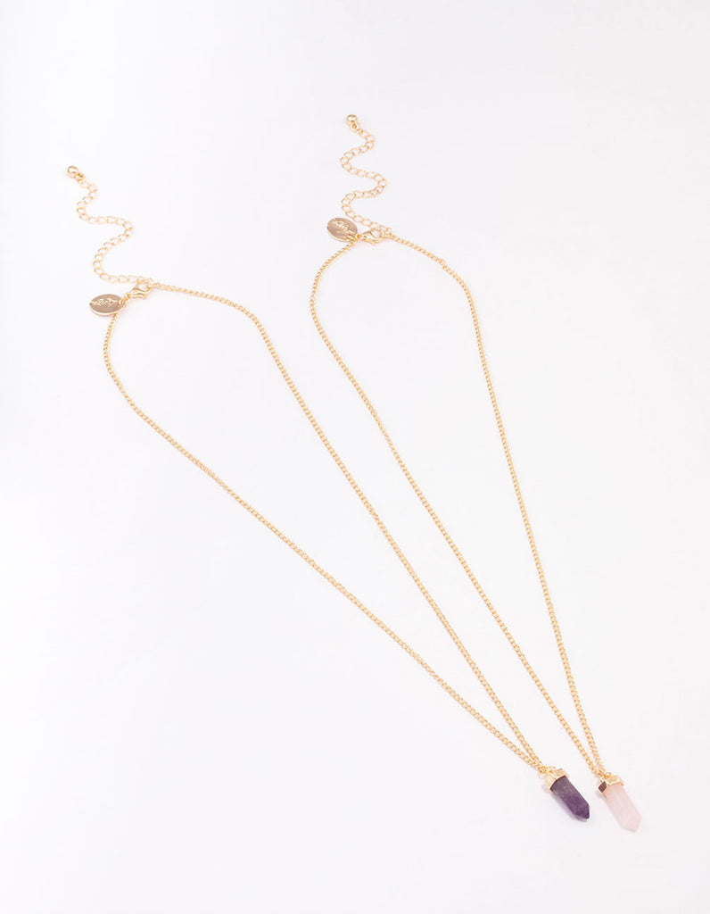 Gold Semi-Precious Mini Shard Necklace Pack - Lovisa