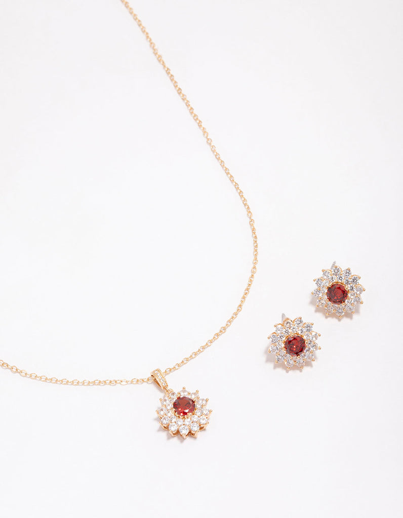 Gold Cubic Zirconia Daisy Jewellery Set - Lovisa