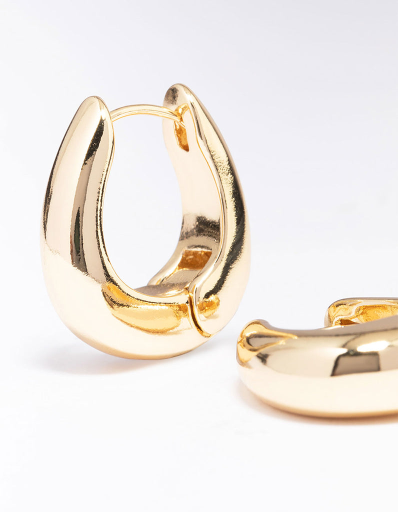 Gold Plated Large Bold Oval Hoop Earrings - Lovisa