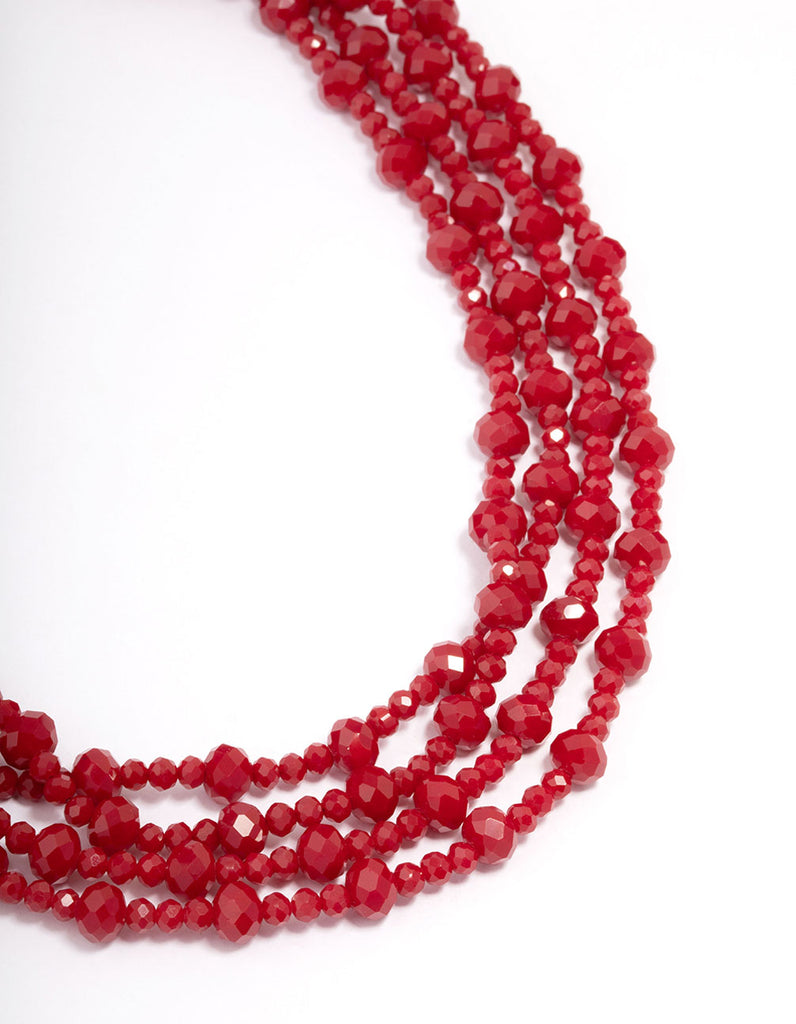 Red Beaded Short Necklace - Lovisa