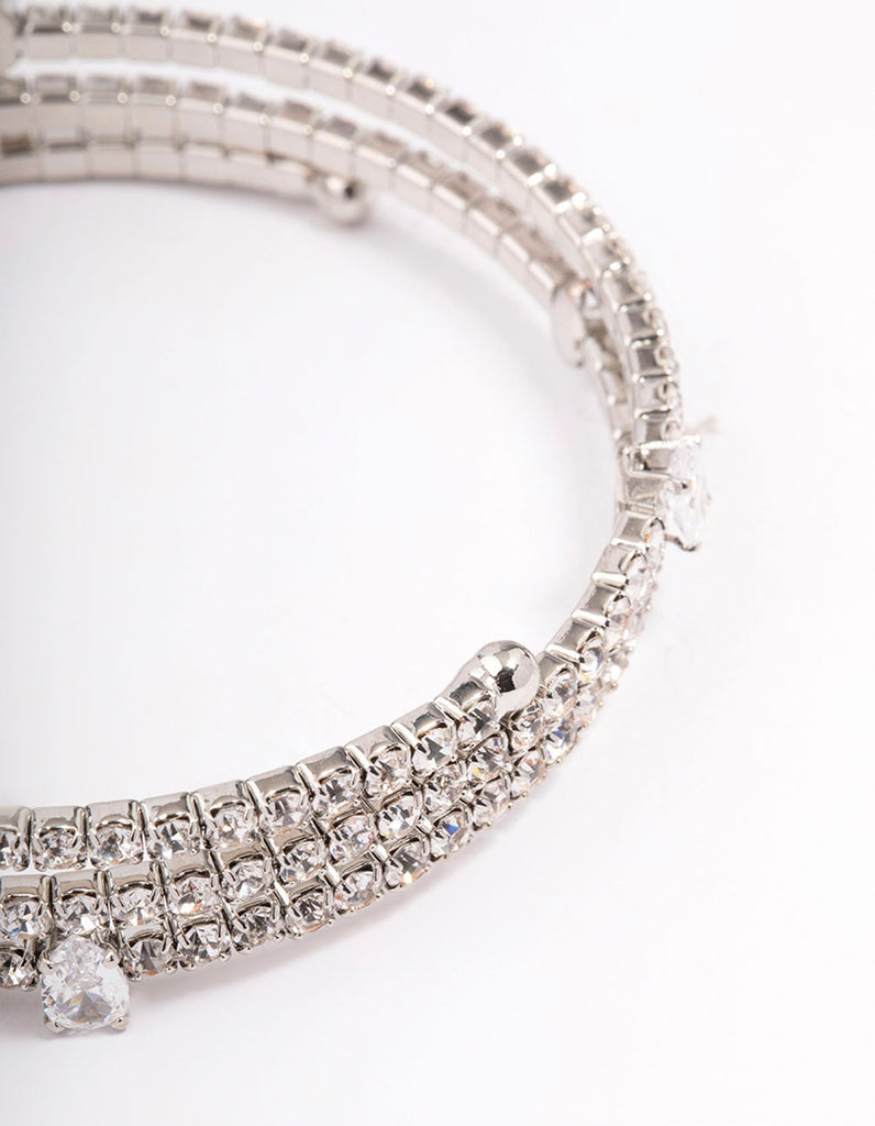 Silver Cup Chain & Teardrop Wrapped Wrist Cuff - Lovisa