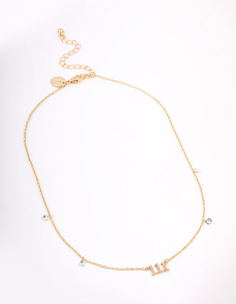 Gold Plated 111 Angel Number Cubic Zirconia Pendant Necklace - Lovisa