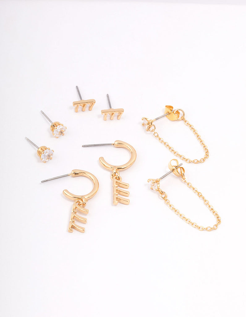 Gold Plated 777 Angel Number Earring Pack - Lovisa