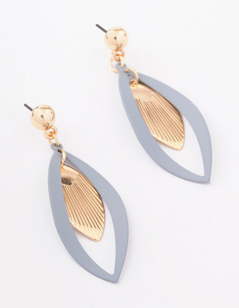 Grey Cut Out Sunray Leaf Drop Earrings - Lovisa