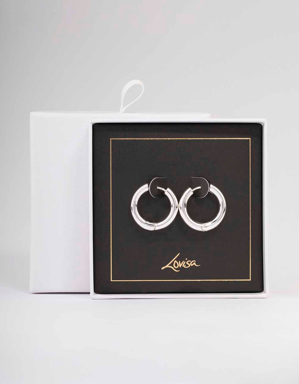 Silver Plain Clicker Hoop Earrings - Lovisa