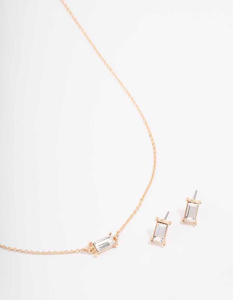 Gold Baguette Jewellery Set - Lovisa