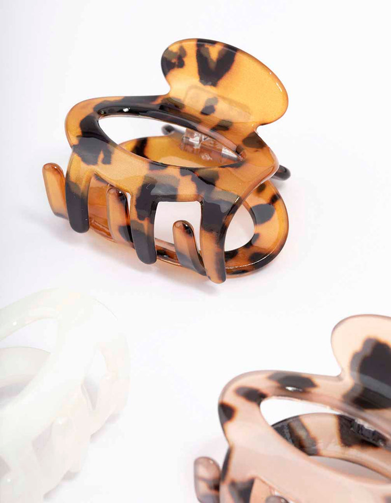 Acrylic Mini Oval Hair Claw Clip 3-Pack - Lovisa
