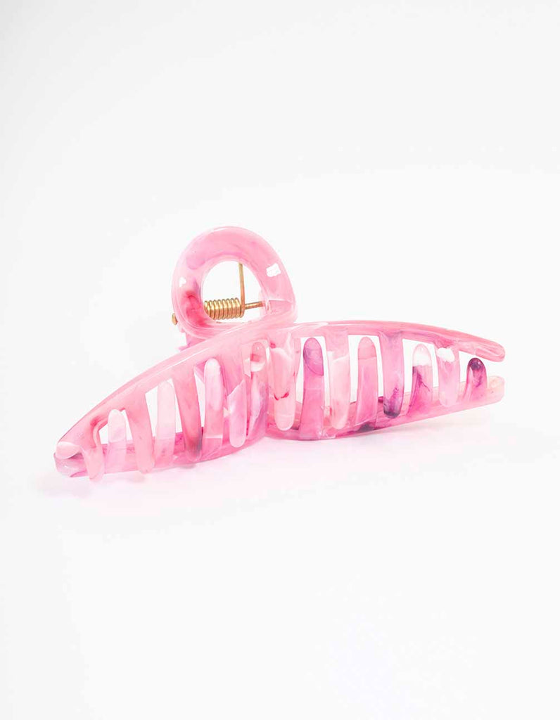 Pink Acrylic Large Twisted Hair Claw Clip - Lovisa