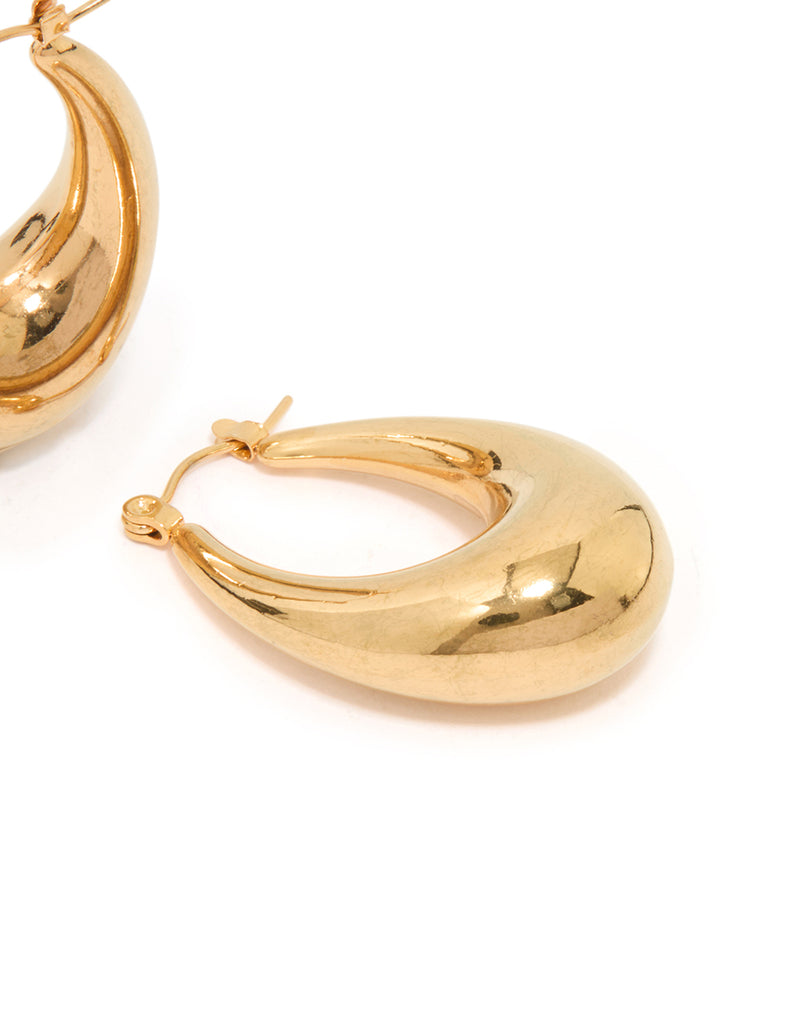 Waterproof Gold Plated Stainless Steel Full Loop Hoop Earrings - Lovisa