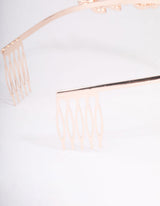 Rose Gold Diamante Leafy Tiara - Lovisa