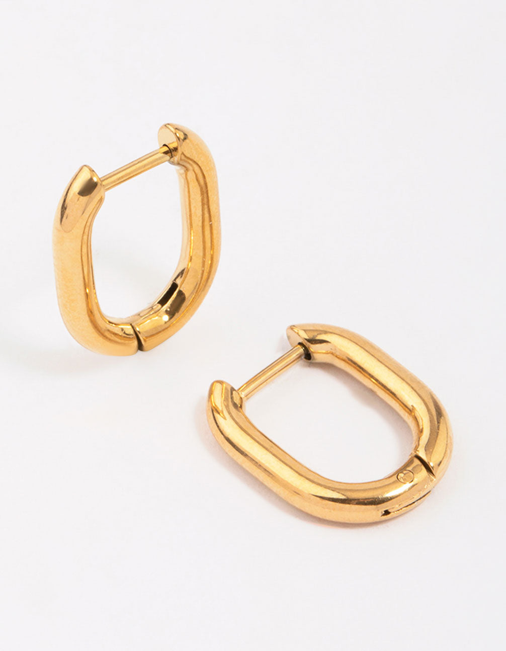 Gold Plated Surgical Steel Rectangular Hoop Earrings - Lovisa