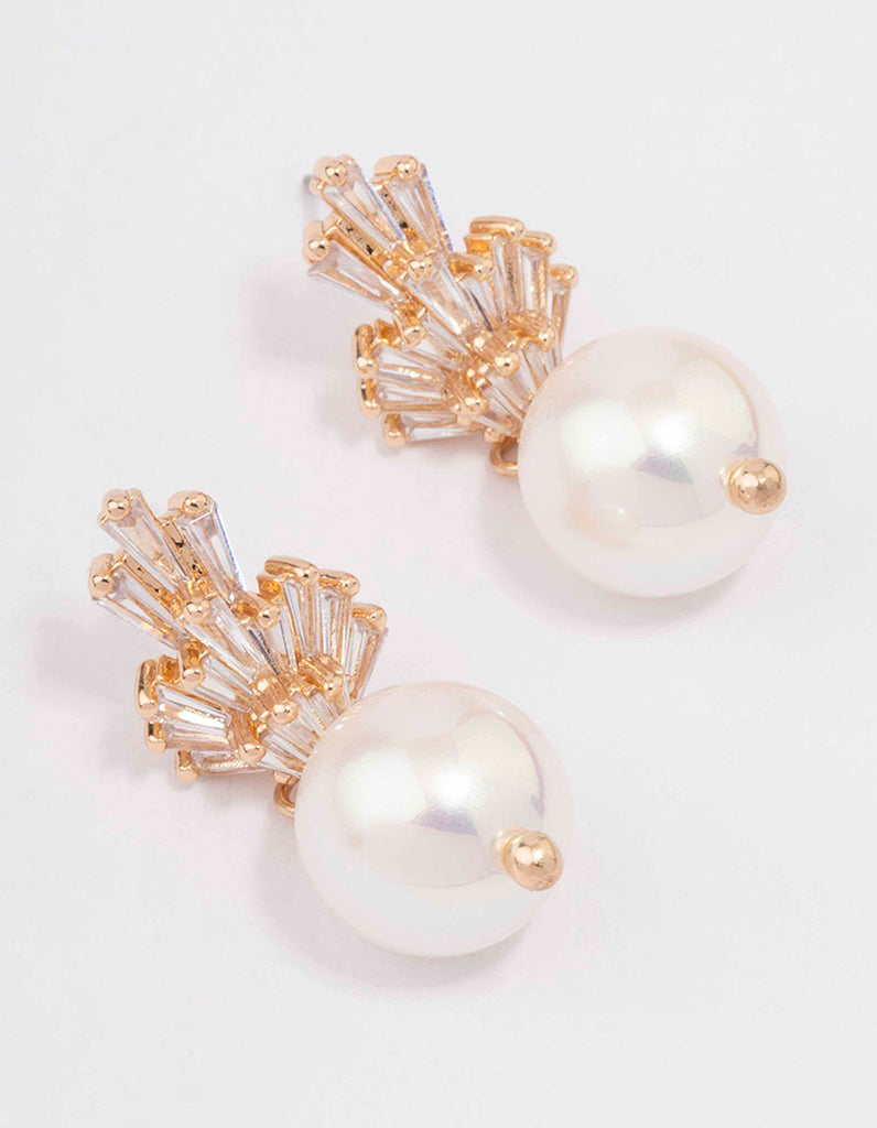 Gold Stalactite Cluster Pearl Drop Earrings - Lovisa