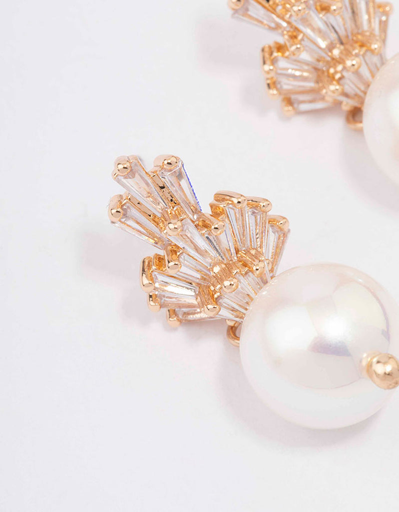 Gold Stalactite Cluster Pearl Drop Earrings - Lovisa
