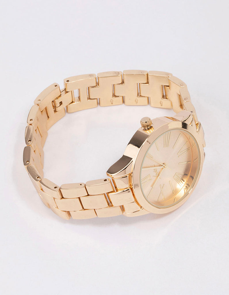 Gold Large Roman Numeral Watch - Lovisa