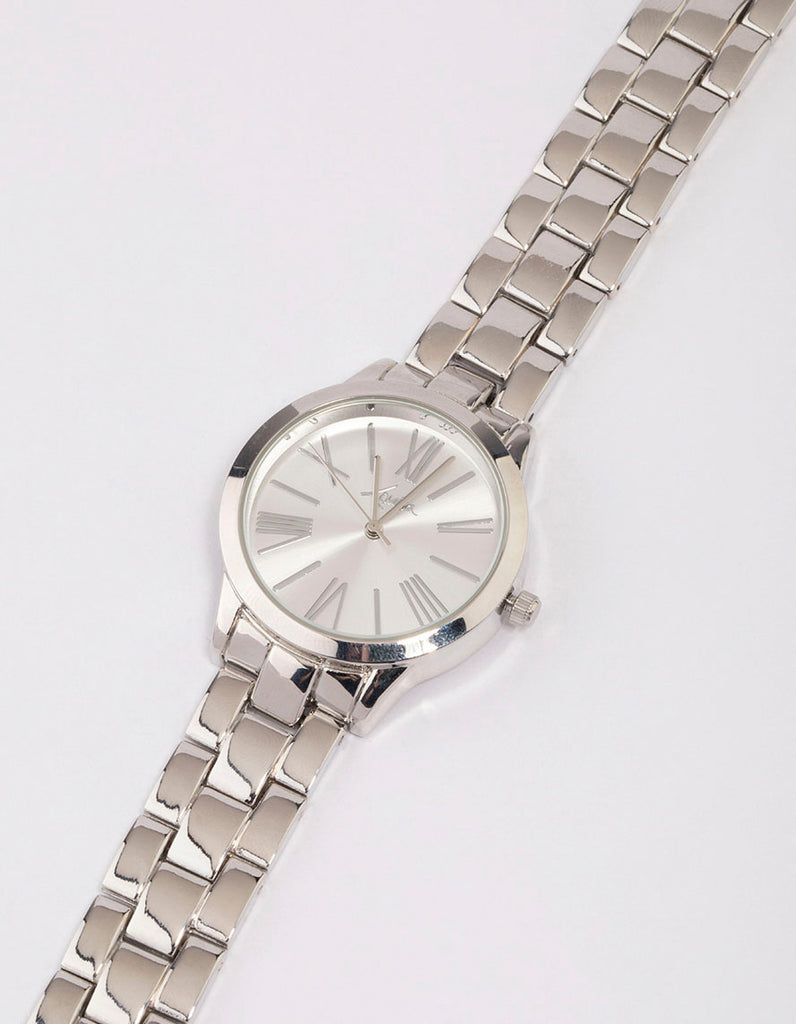 Silver Large Roman Numeral Watch - Lovisa