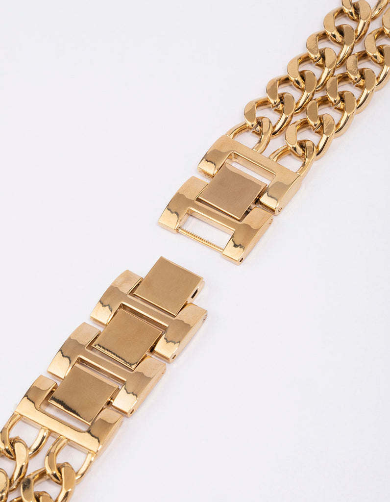 Gold Double Chain Watch Band 42/44/45mm - Lovisa