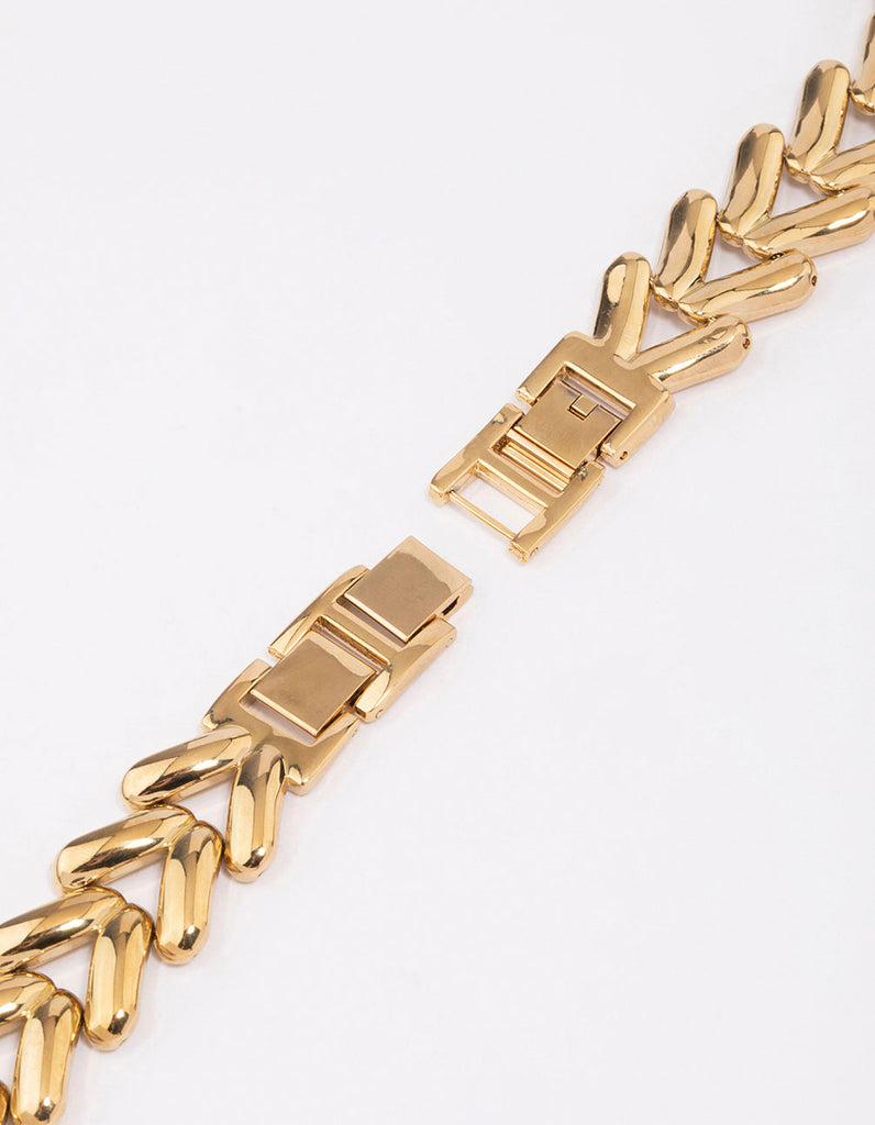 Gold Chunky Herringbone Chain Watch Band 38/40/41mm - Lovisa