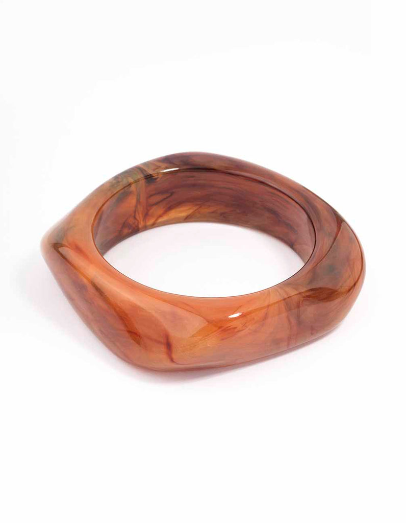 Brown Tortoiseshell Organic Textured Bangle - Lovisa