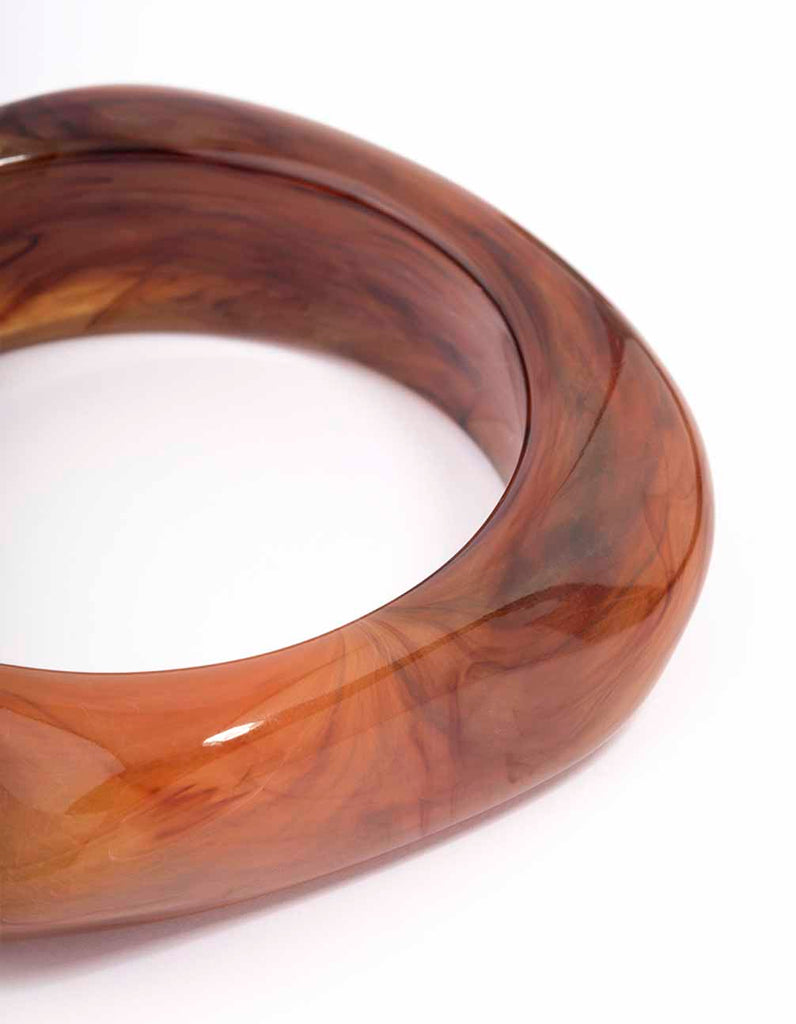 Brown Tortoiseshell Organic Textured Bangle - Lovisa