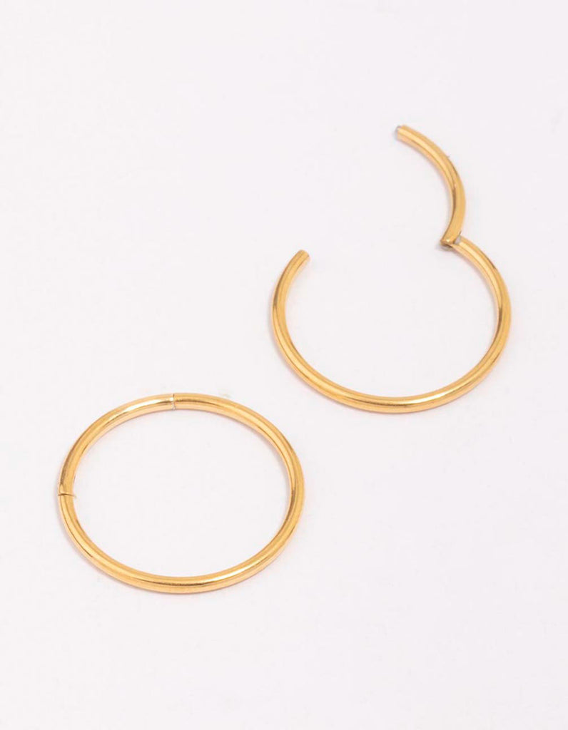 Gold Plated Surgical Steel Sleeper Hoop Earrings 16mm - Lovisa