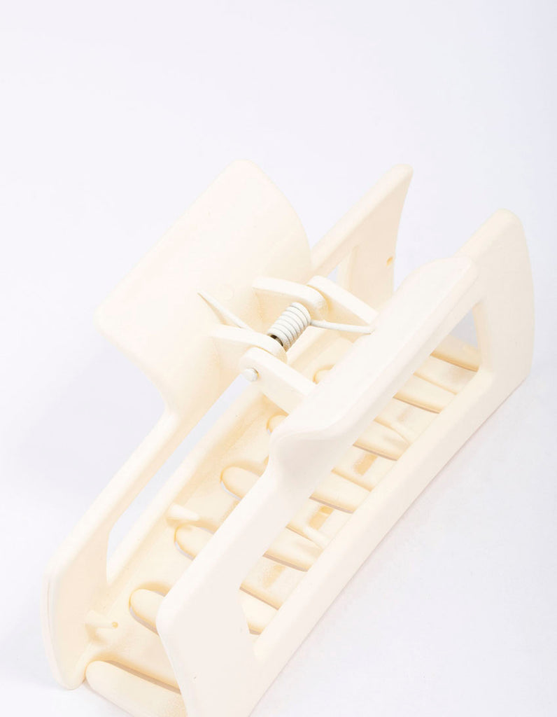 White Large Rectangular Hair Claw Clip - Lovisa