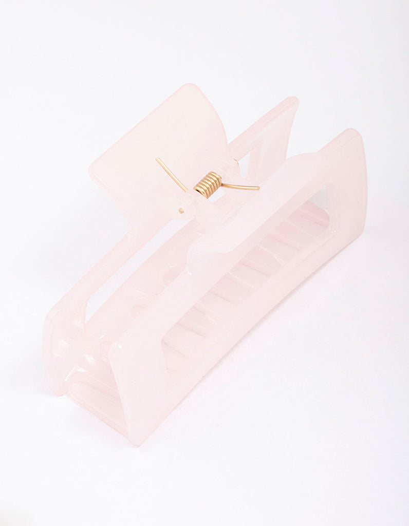 Pastel Pink Rectangular Hair Claw Clip - Lovisa