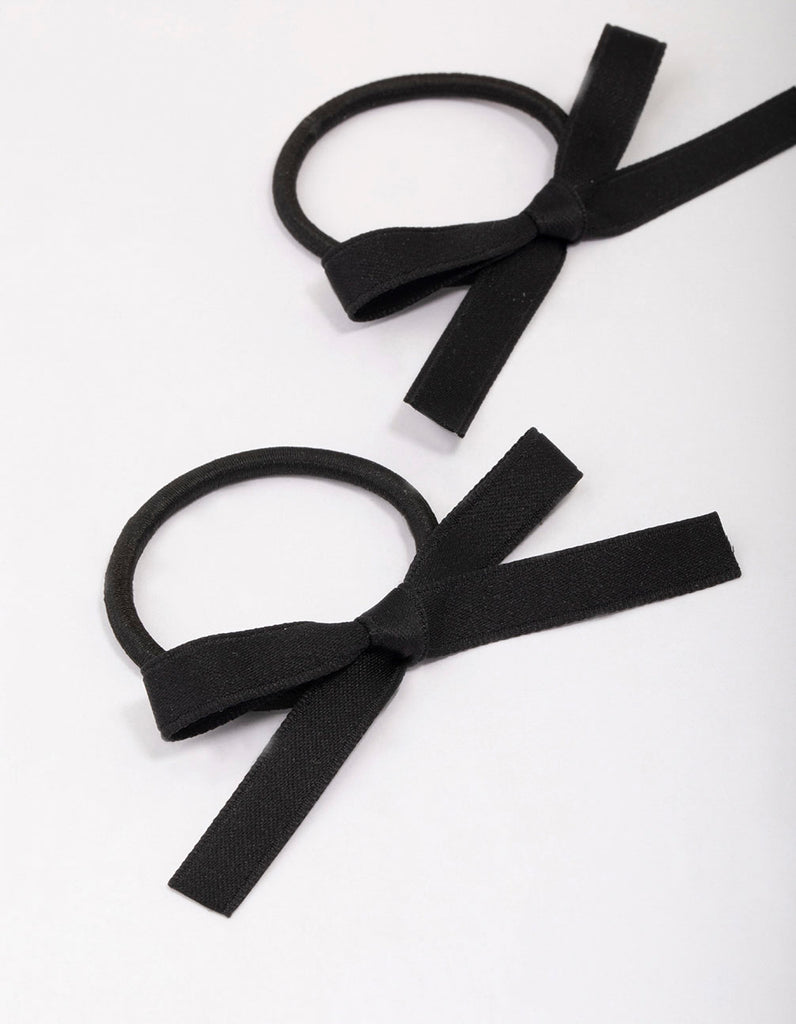 Black Mini Bow Hair Tie Pack - Lovisa