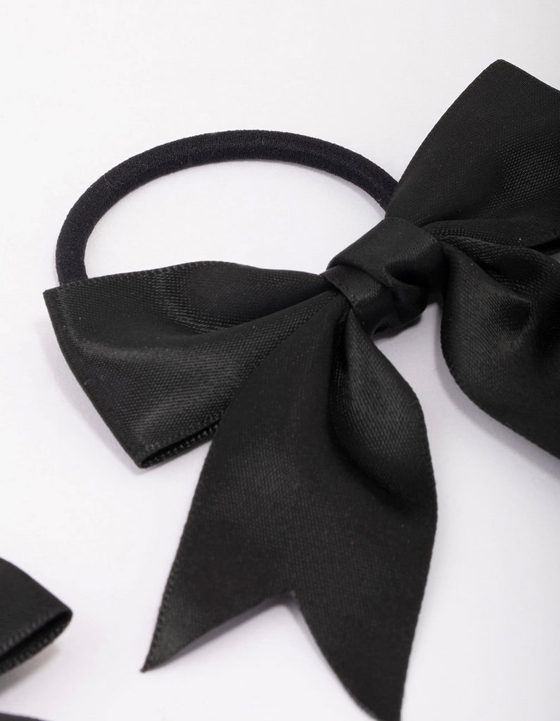 Black Medium Bow Hair Tie Pack - Lovisa