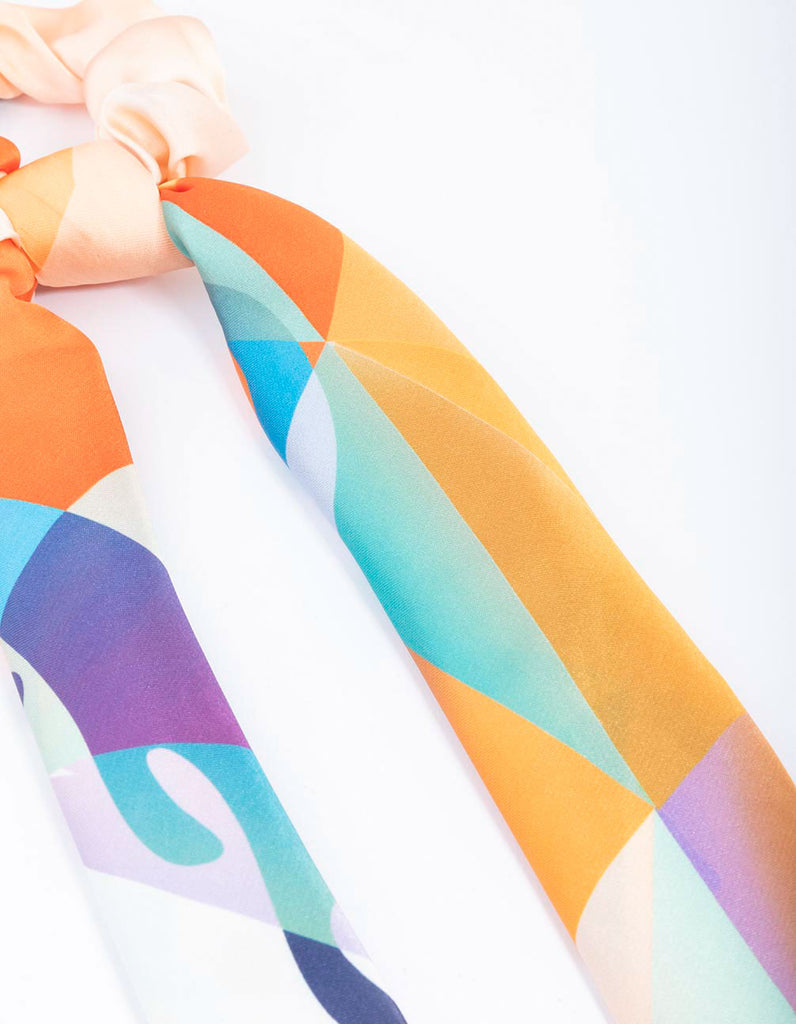 Fabric Geometric Colourful Satin Scarf - Lovisa