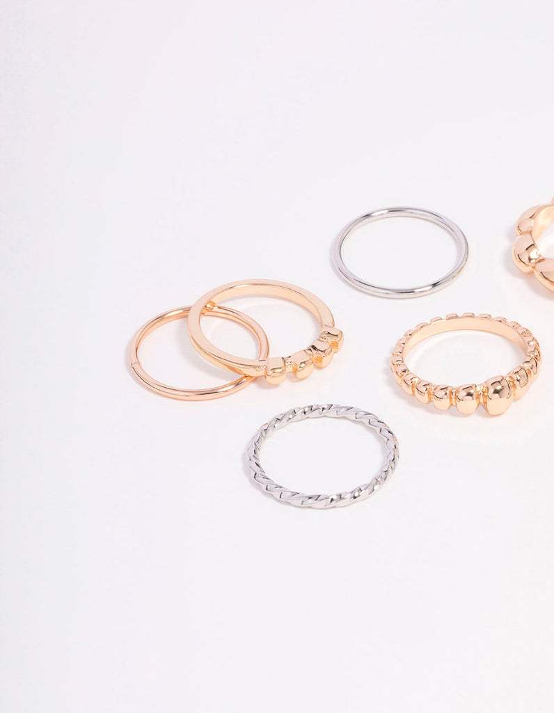 Gold & Silver Two-Toned Multi Spiral Ring 9-Pack - Lovisa
