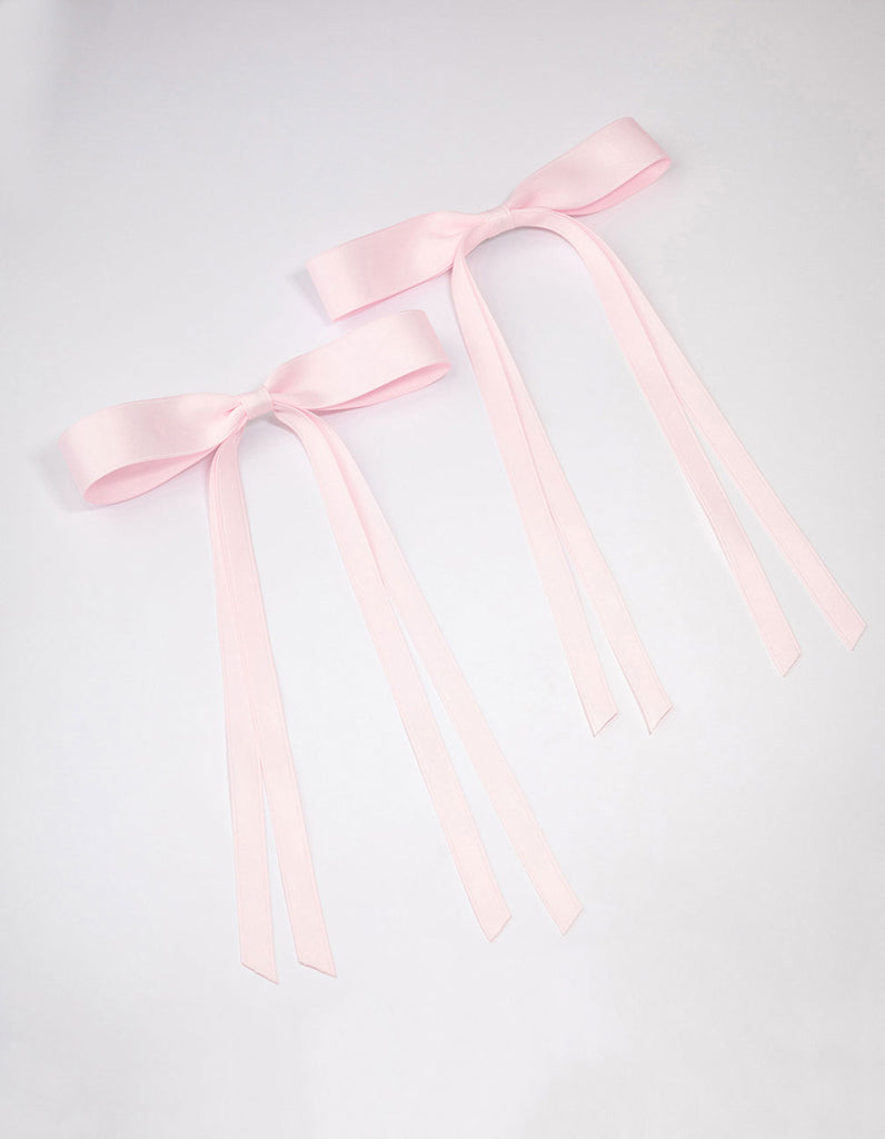 Pink Fabric Wide Skinny Hair Bow Pack - Lovisa