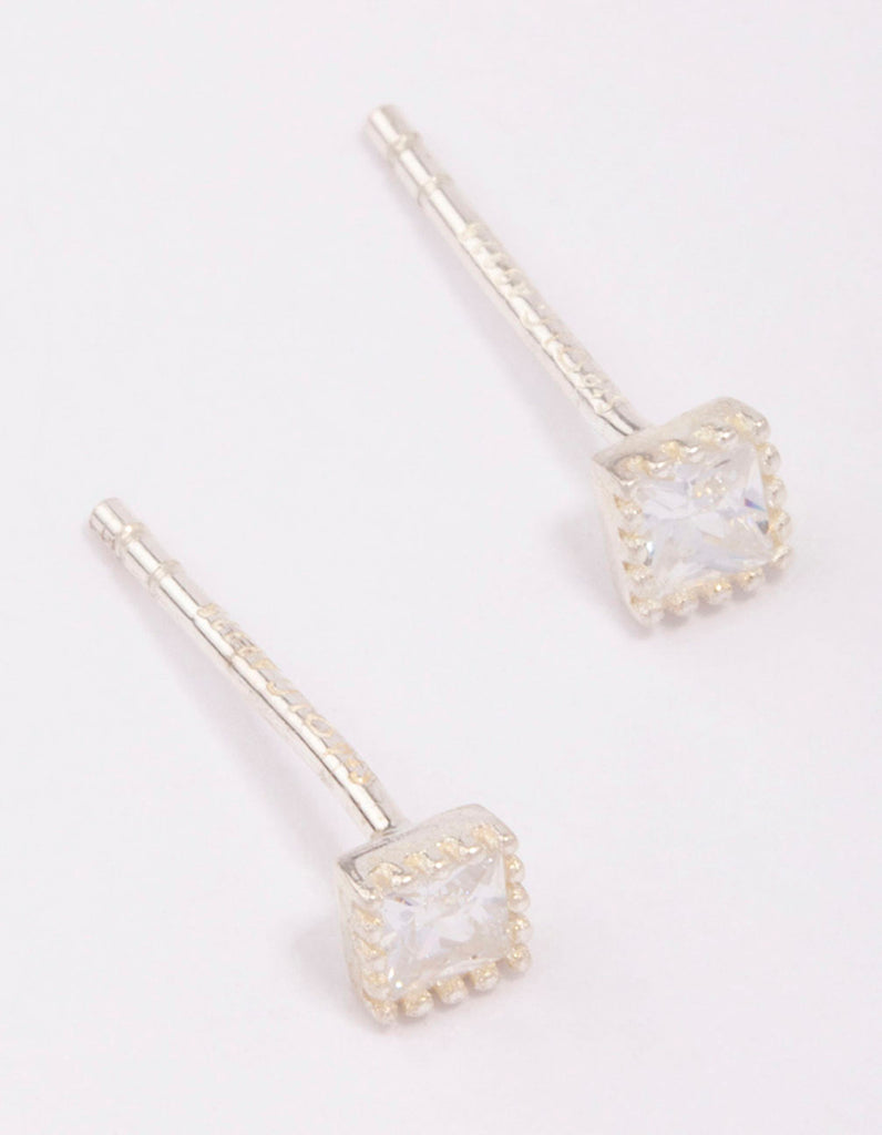 Sterling Silver Encased Square Stud Earrings - Lovisa