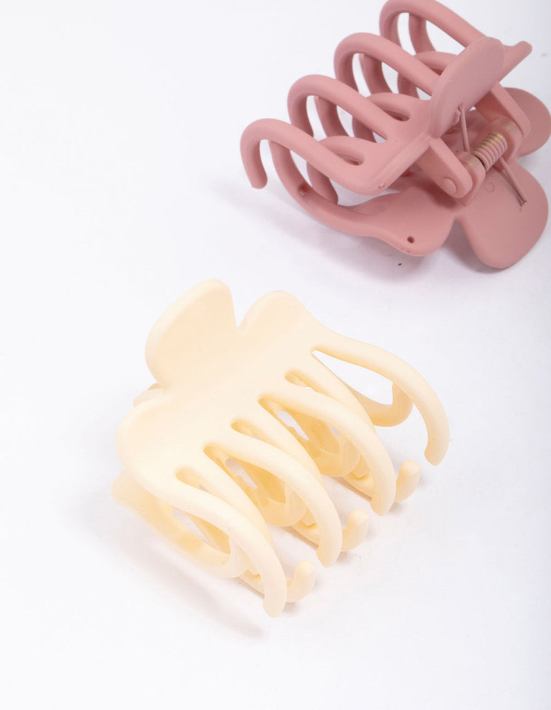 Small Two-Toned Double Grip Hair Claw Clip Pack - Lovisa