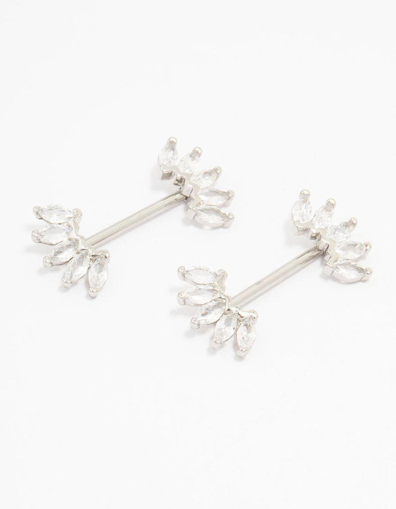 Surgical Steel Marquise Fan Double Nipple Piercing Lovisa