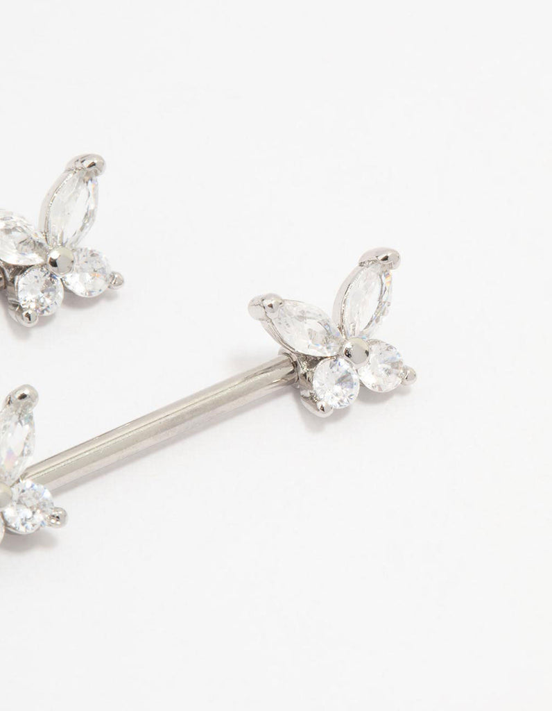 Surgical Steel Butterfly Double Nipple Piercing Lovisa