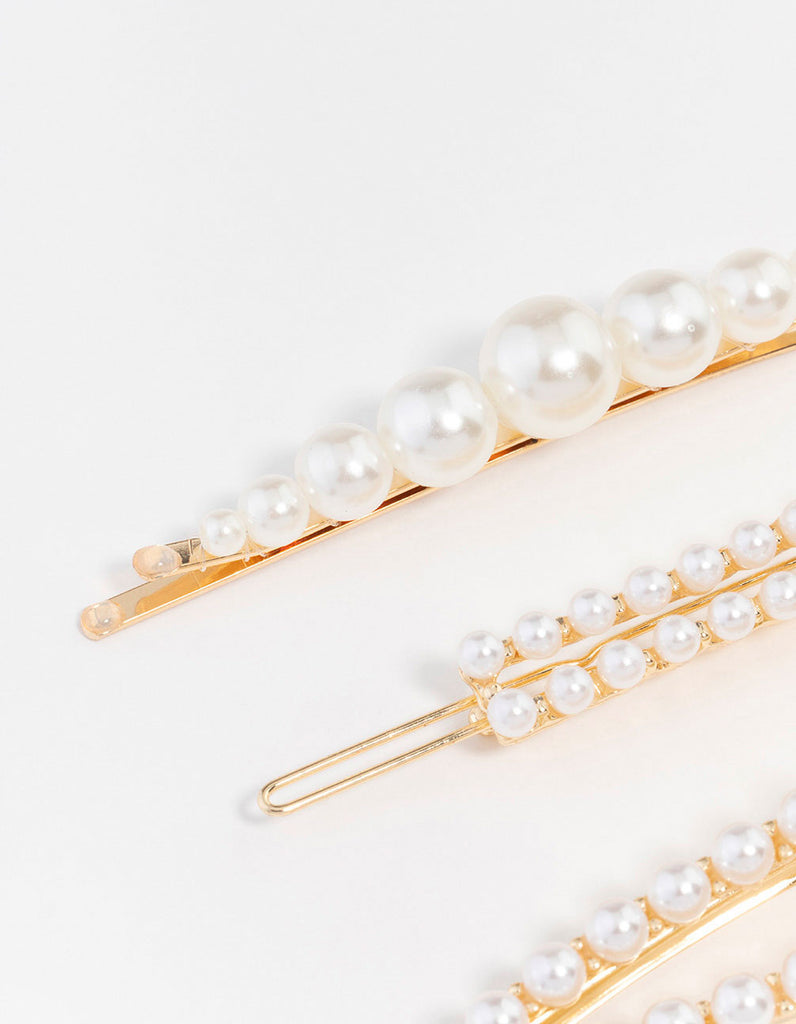 Beaded Pearl Clips 3-Pack - Lovisa