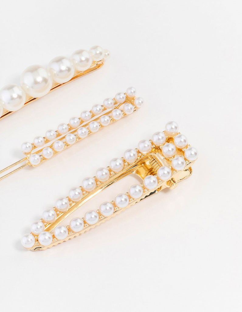 Beaded Pearl Clips 3-Pack - Lovisa