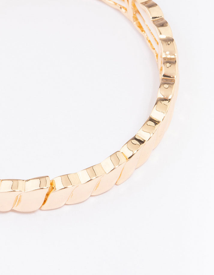 Gold Wave Stretch Bracelet Lovisa
