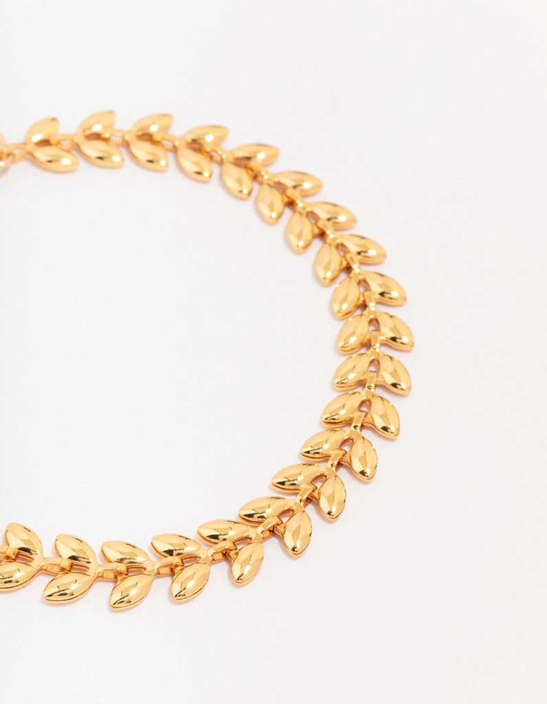 Gold Plated Brass Toga Leaf Bracelet - Lovisa