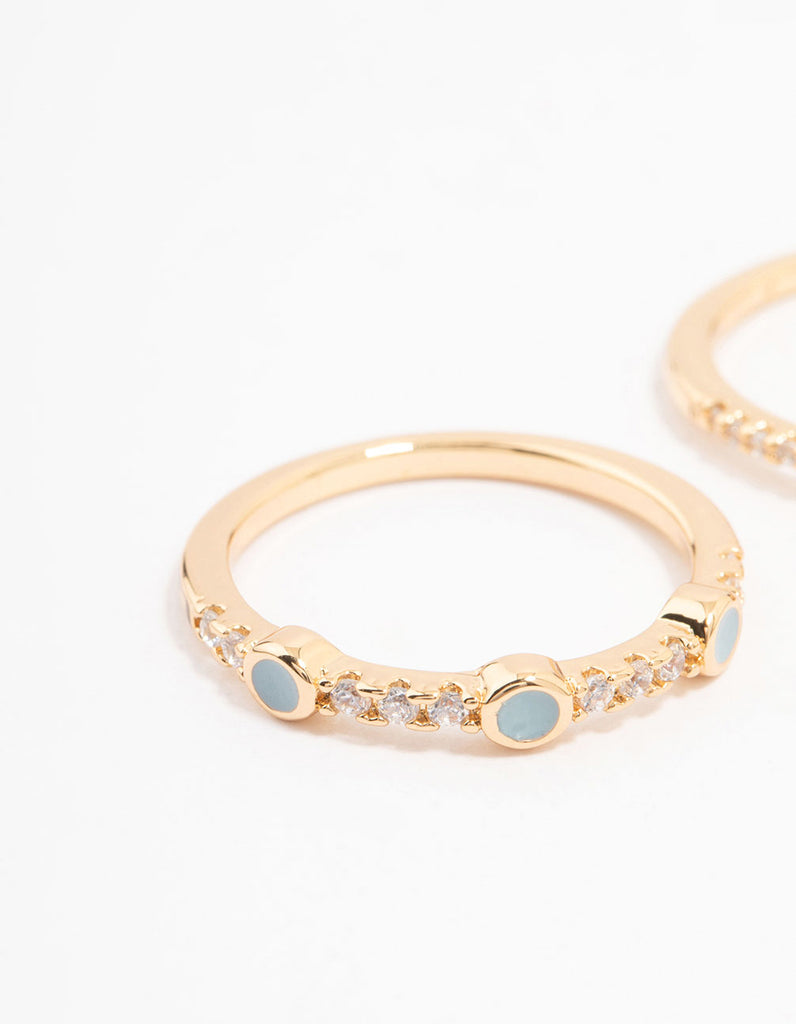 Gold Plated Oval Bezel Stacking Rings - Lovisa