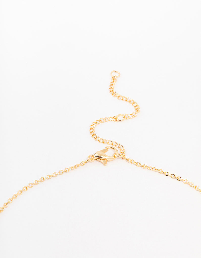 Gold Plated Emerald Coin & Freshwater Pearl Necklace - Lovisa