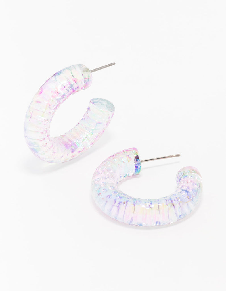 Clear Glitter Hoop Earring - Lovisa